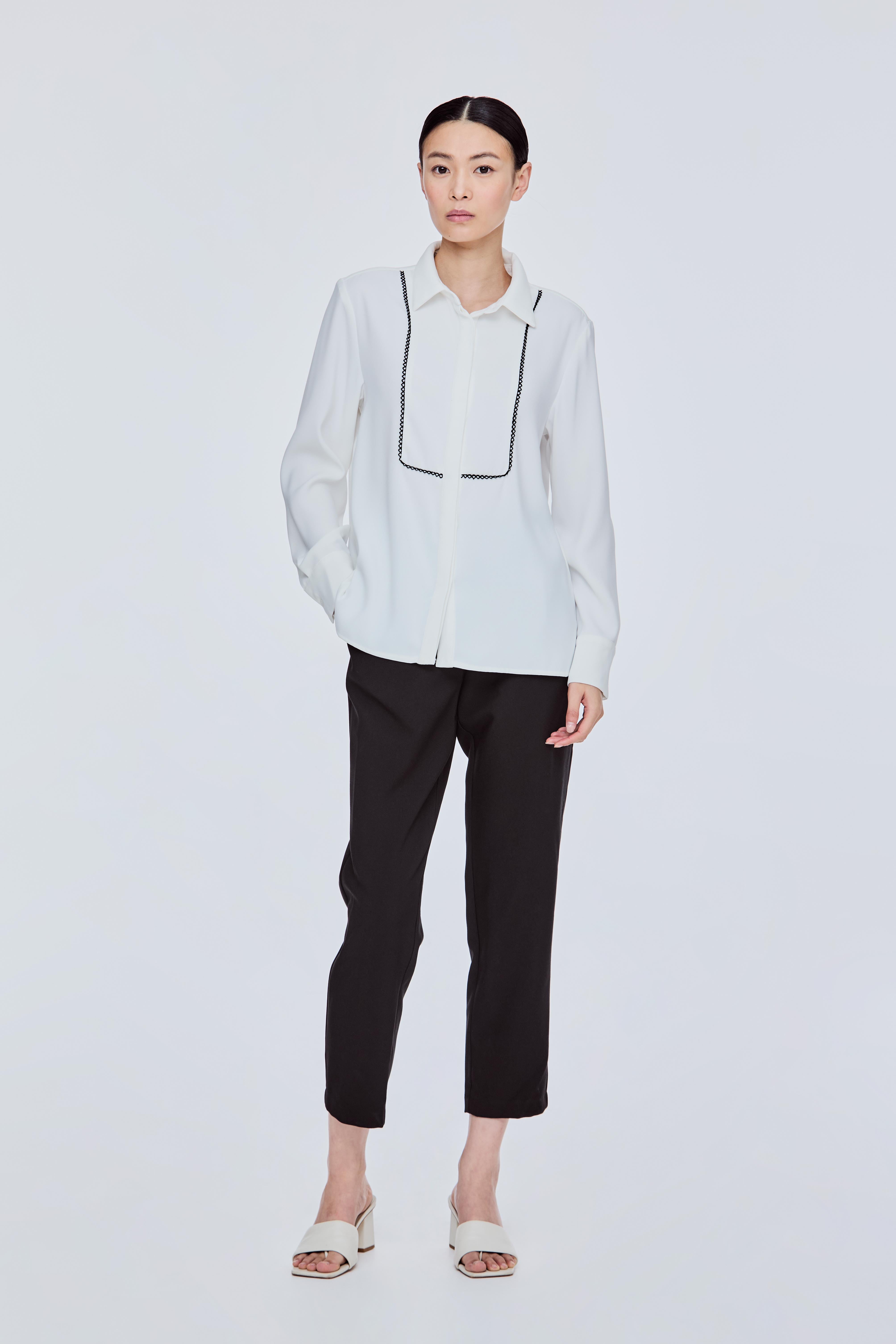 Clean Embellished Trim Shirt – iORA