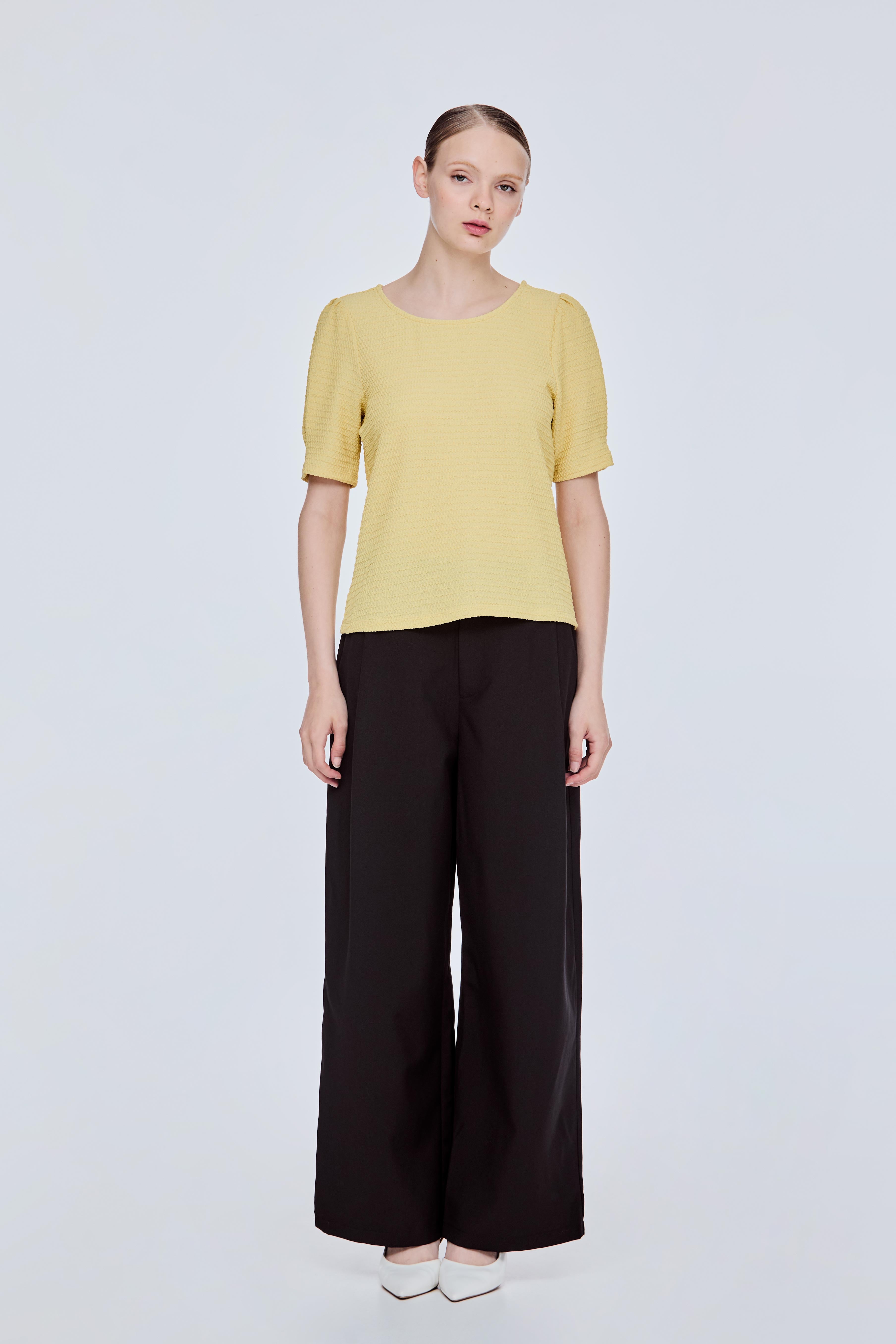 Textured Puffed Sleeve Top – iORA