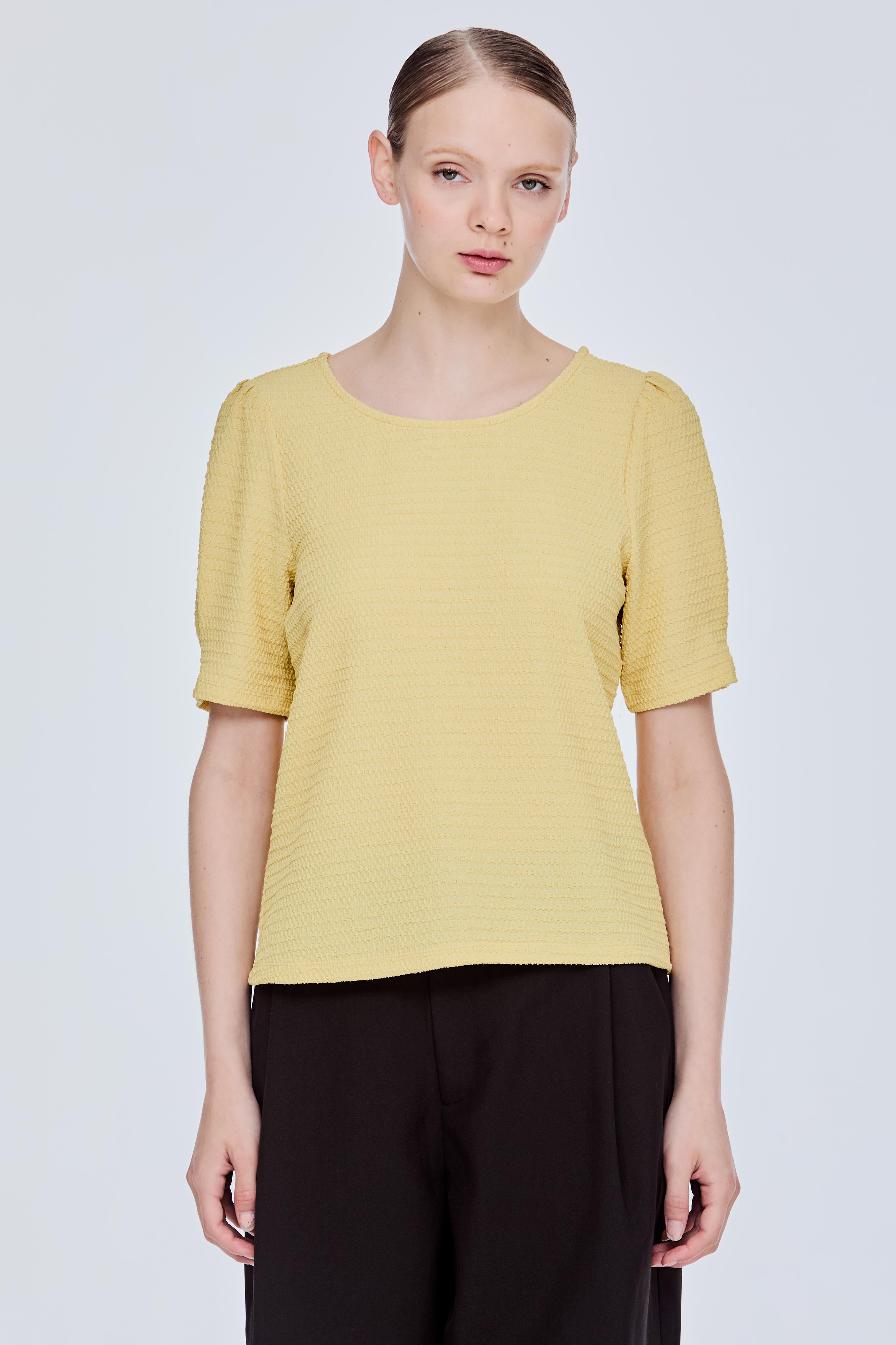 Textured Puffed Sleeve Top – iORA