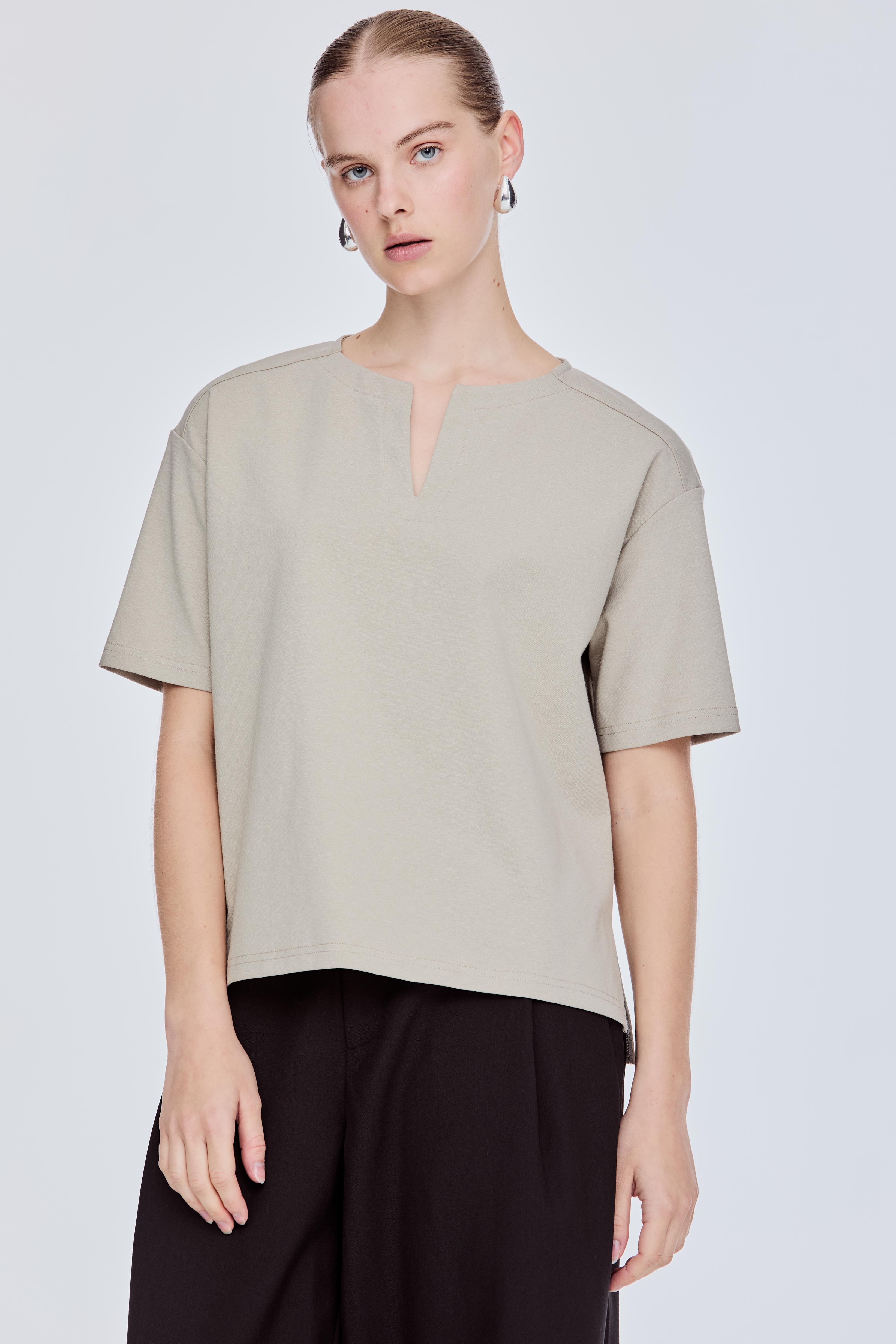 Basic Split Crew Tee – iORA