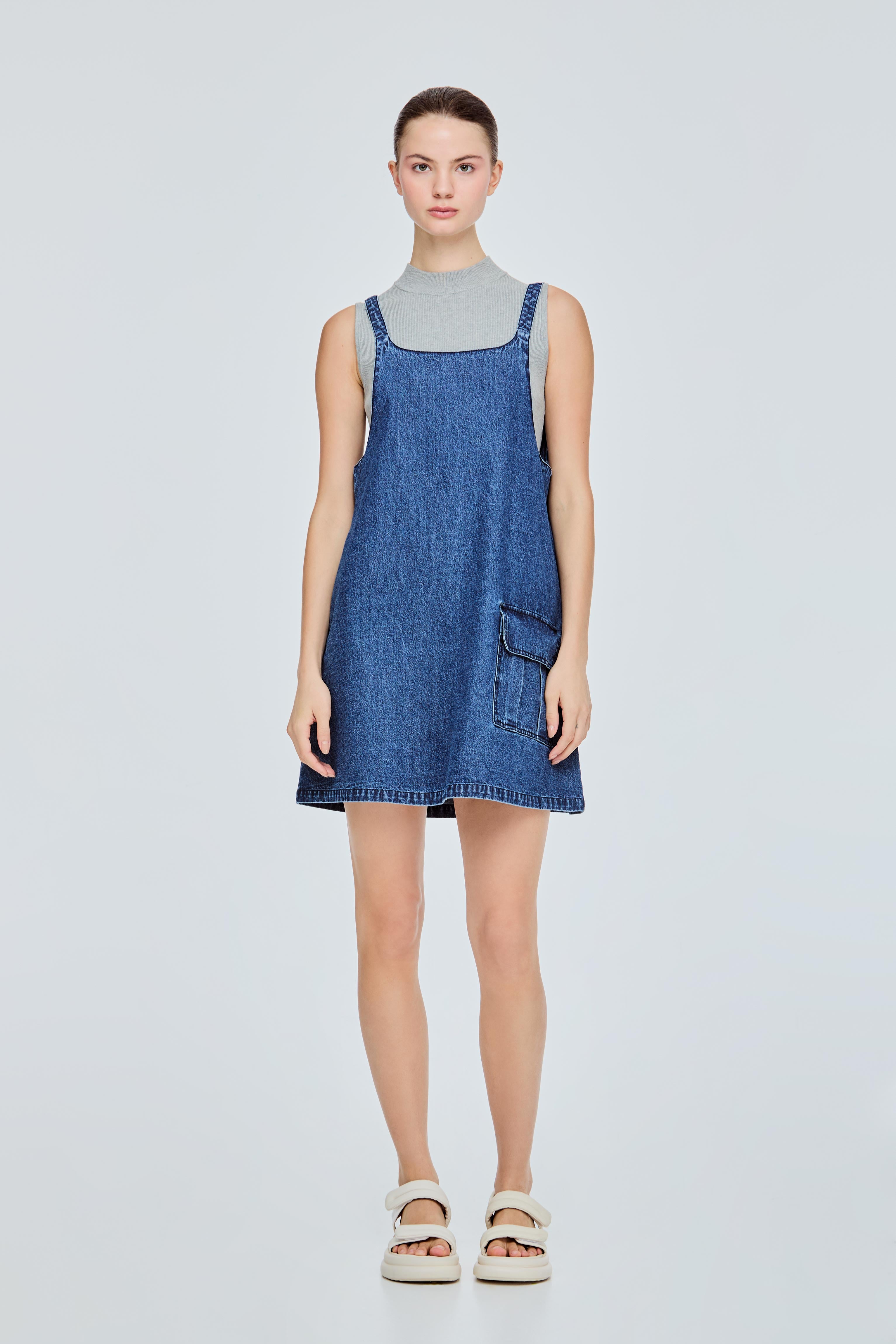 Denim A-Line Mini Dress – iORA