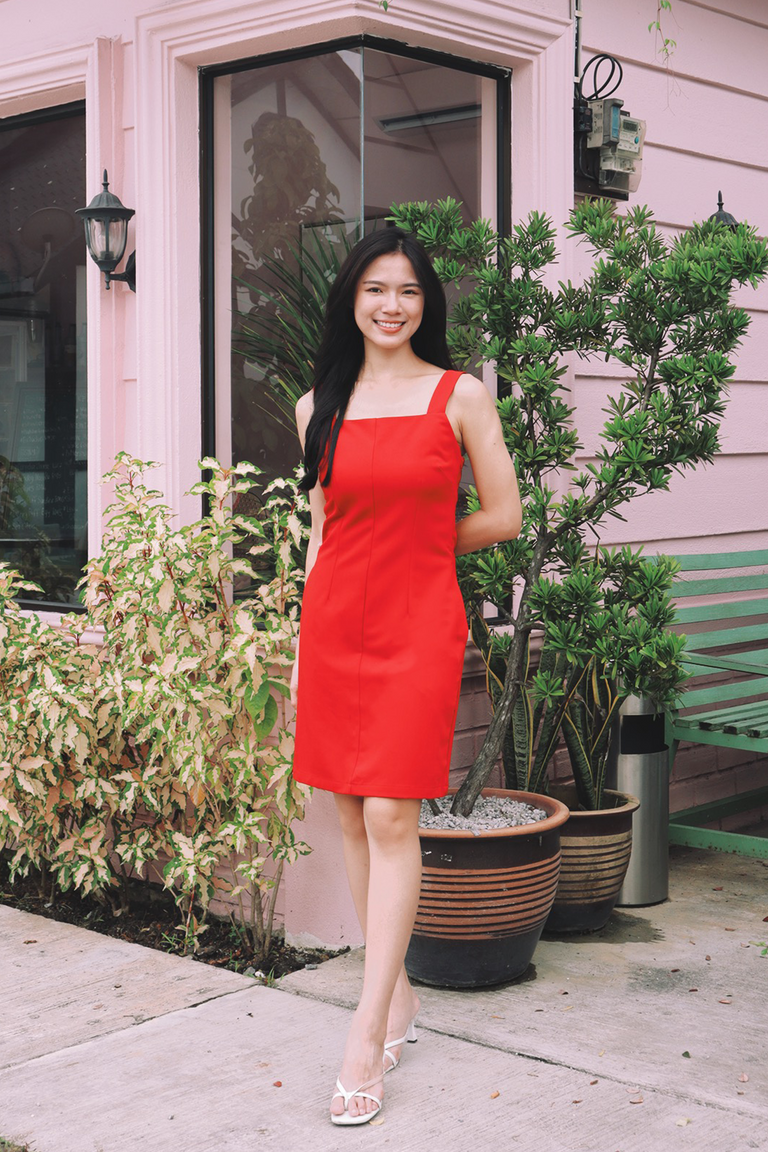 Sleeveless Square-Neck Mini Dress – iORA