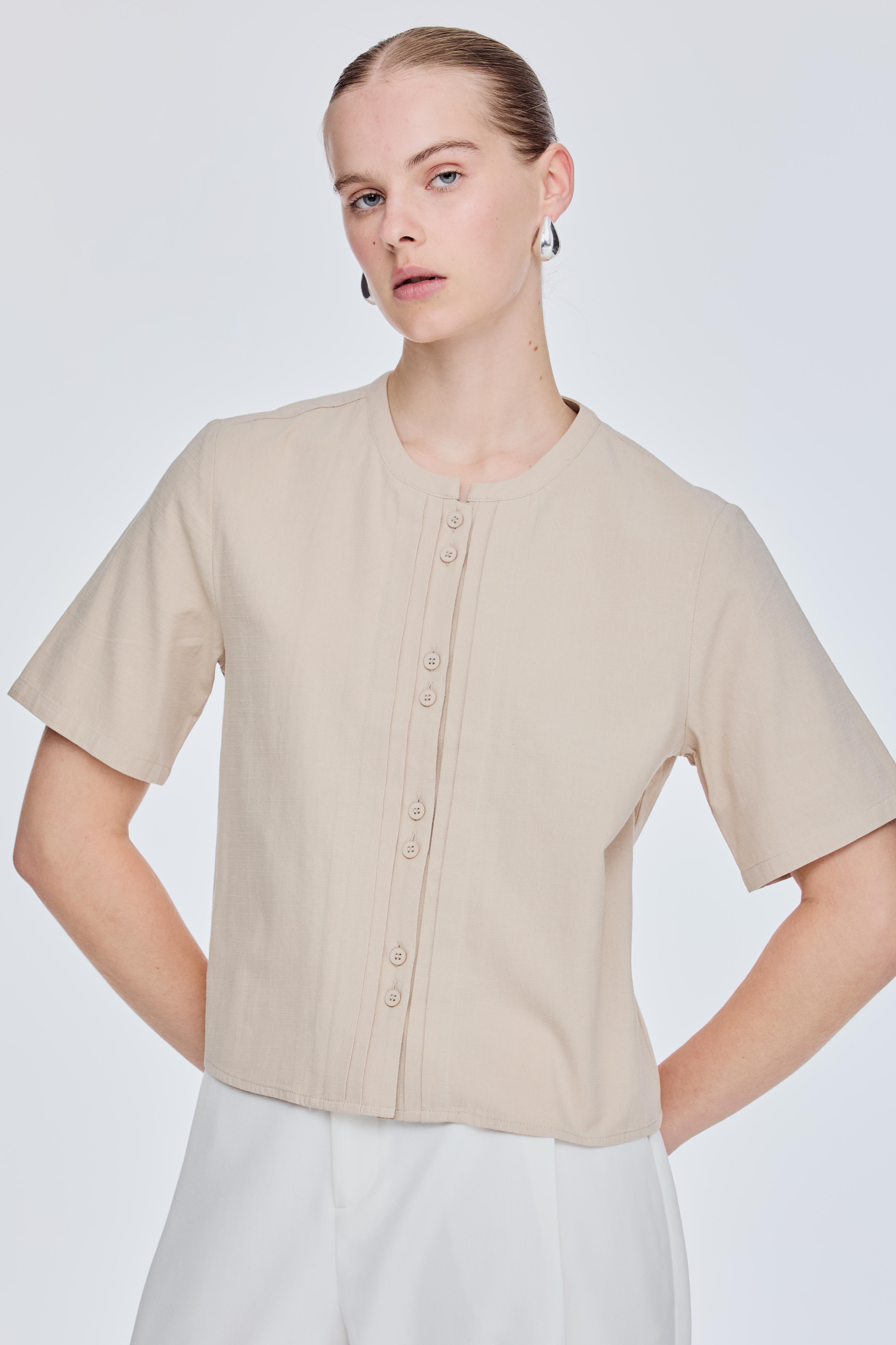 Buttondown Pintuck Blouse – iORA
