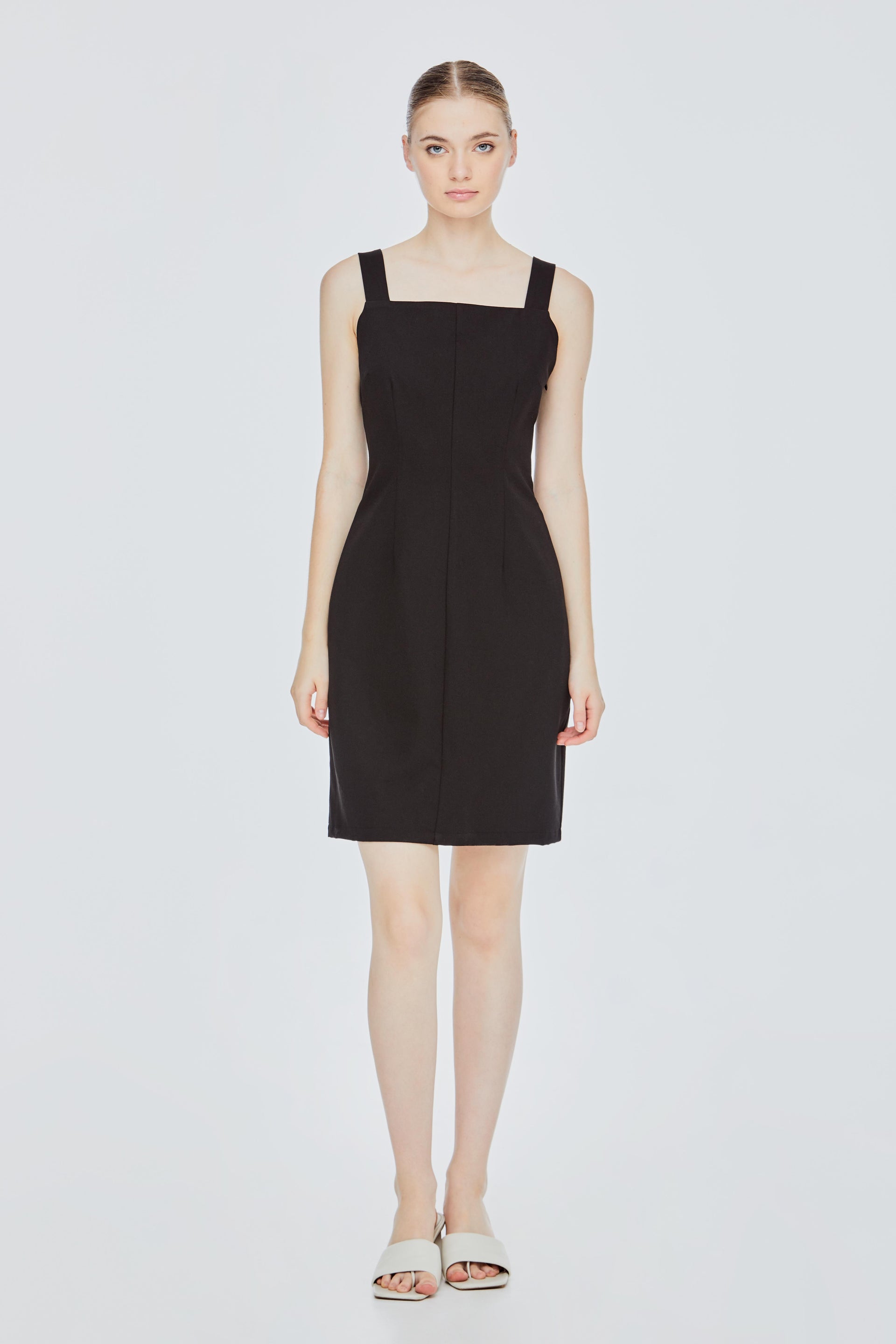 Sleeveless Square-Neck Mini Dress – iORA