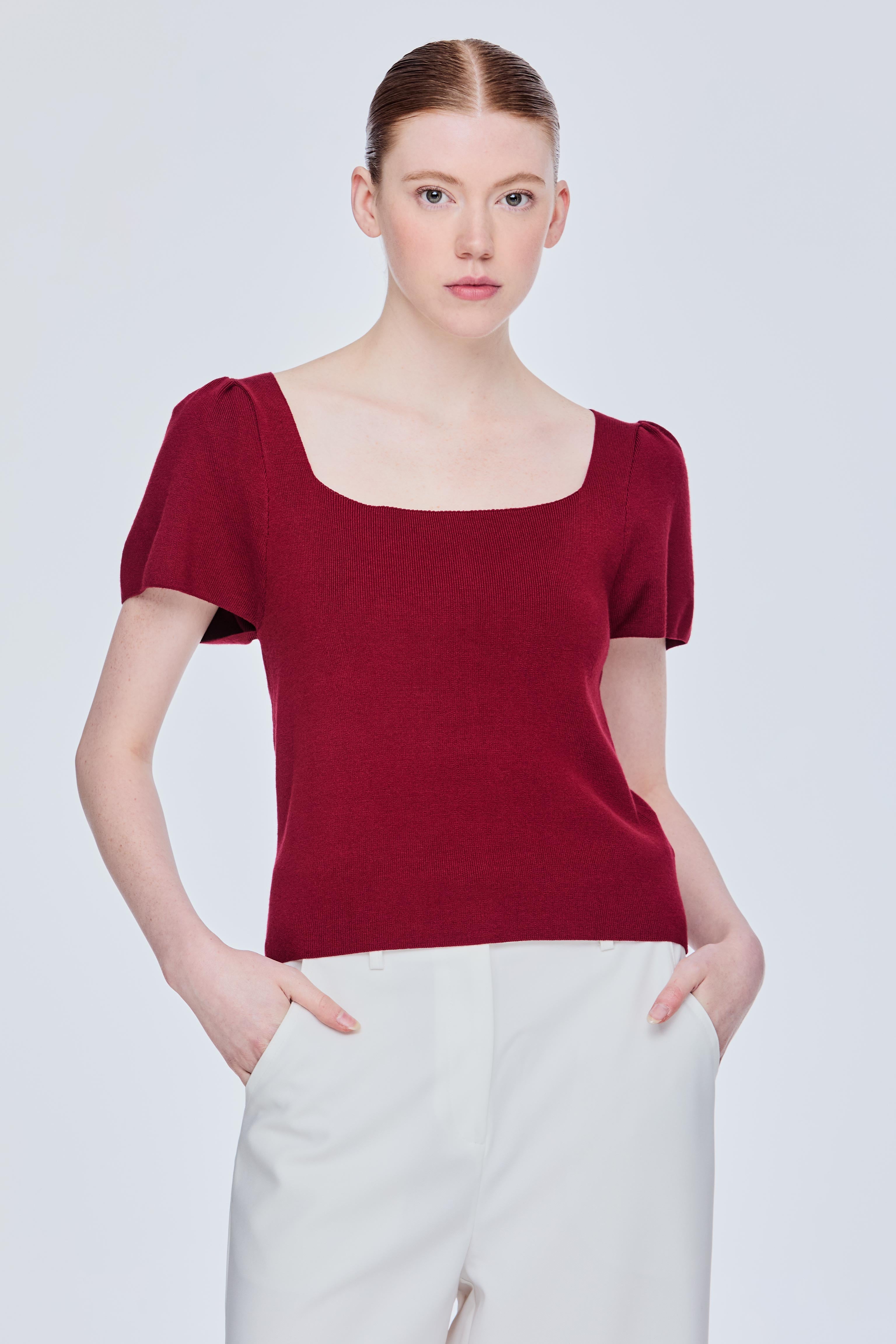 Square Neck Knit Top – iORA