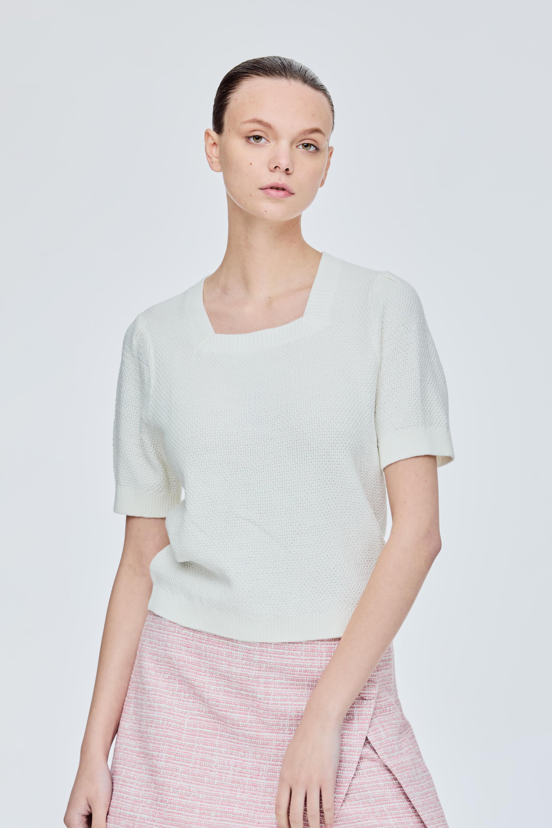 Basic Knitted Square Neck Top – iORA