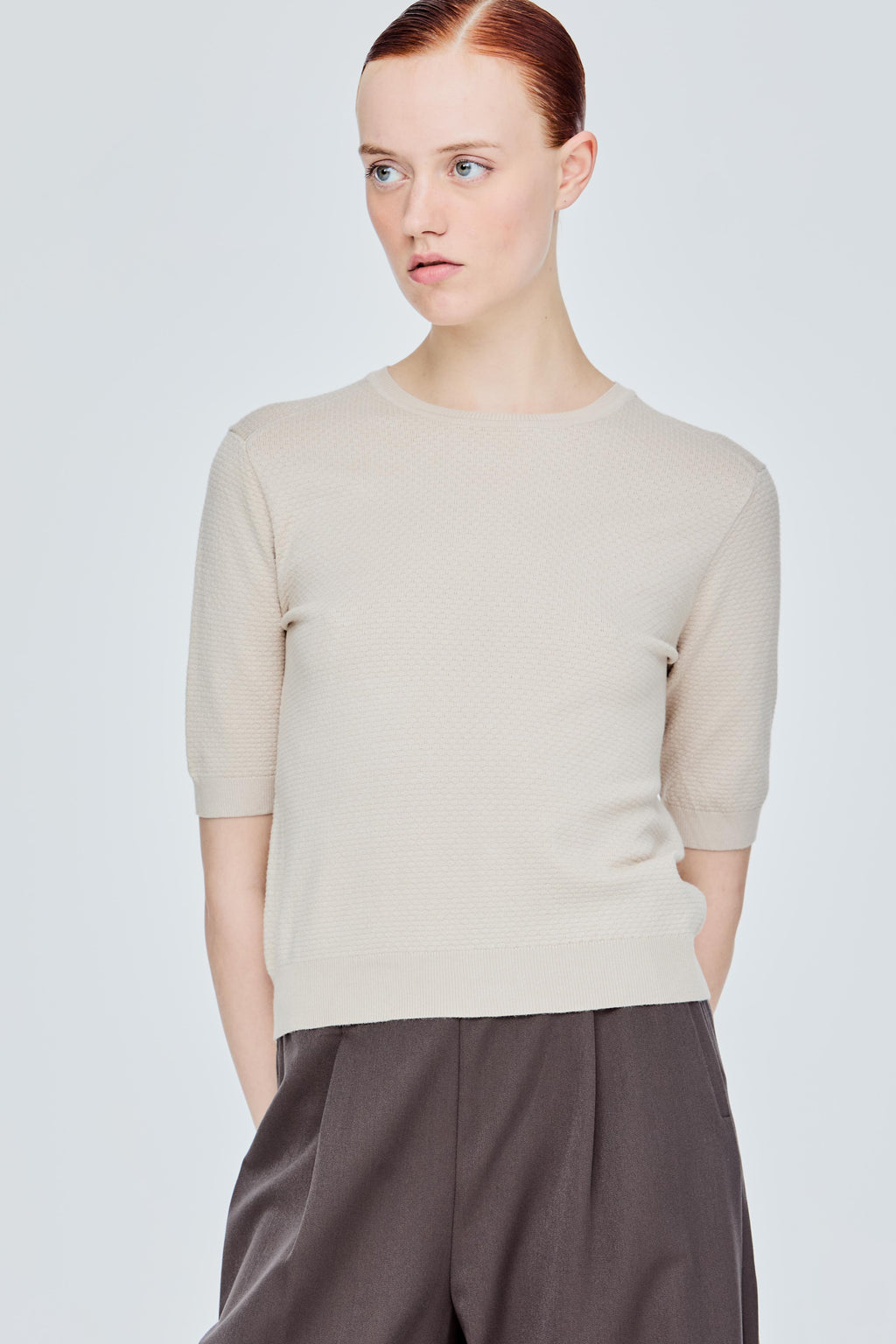 Basic Fitted Hem Knit Top – iORA