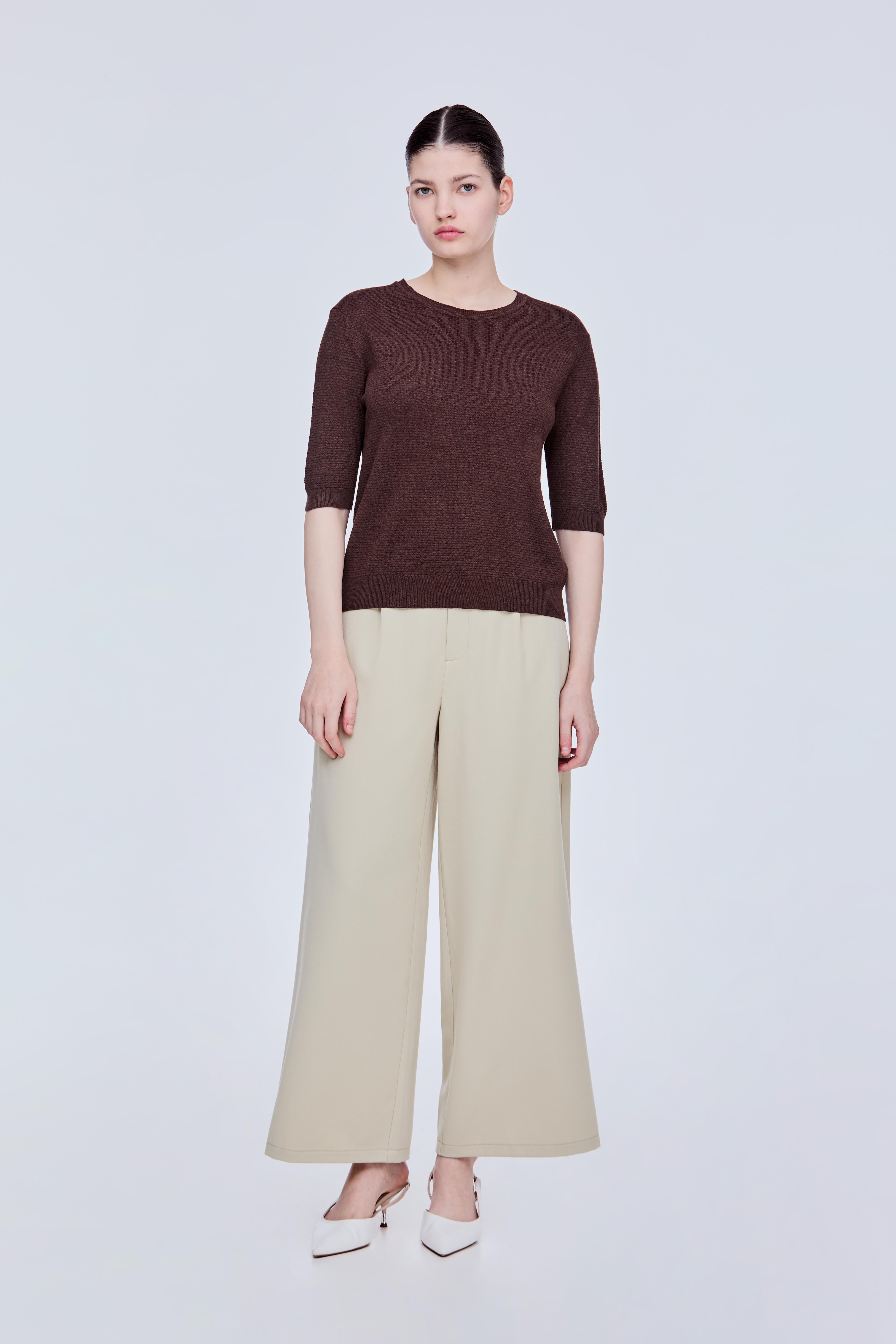 Basic Fitted Hem Knit Top – iORA