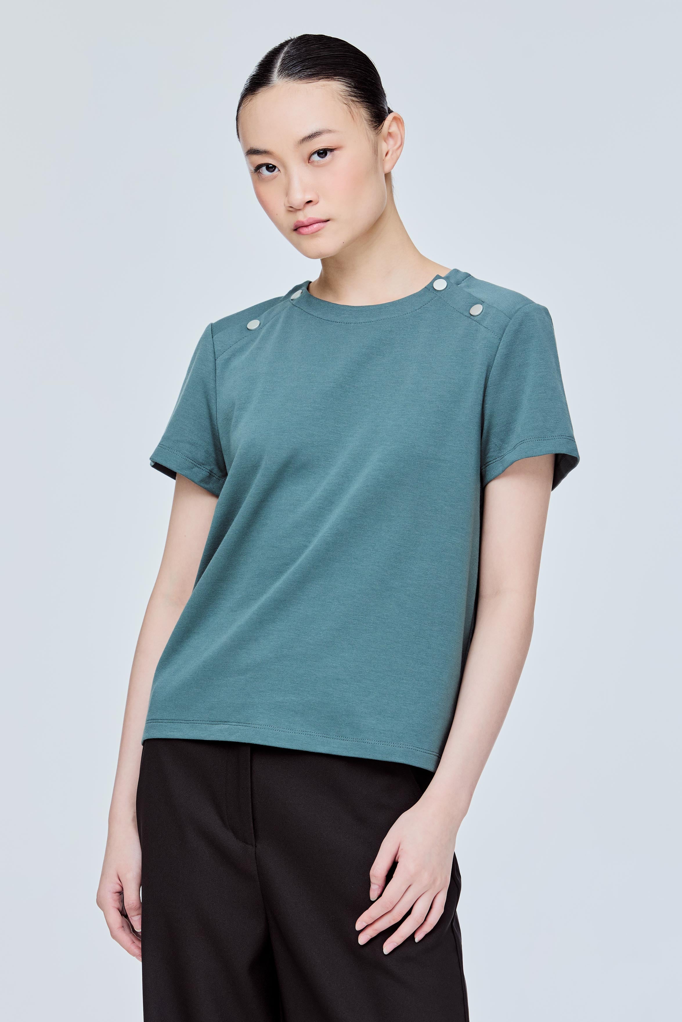 Buttoned Jersey Blouse – iORA
