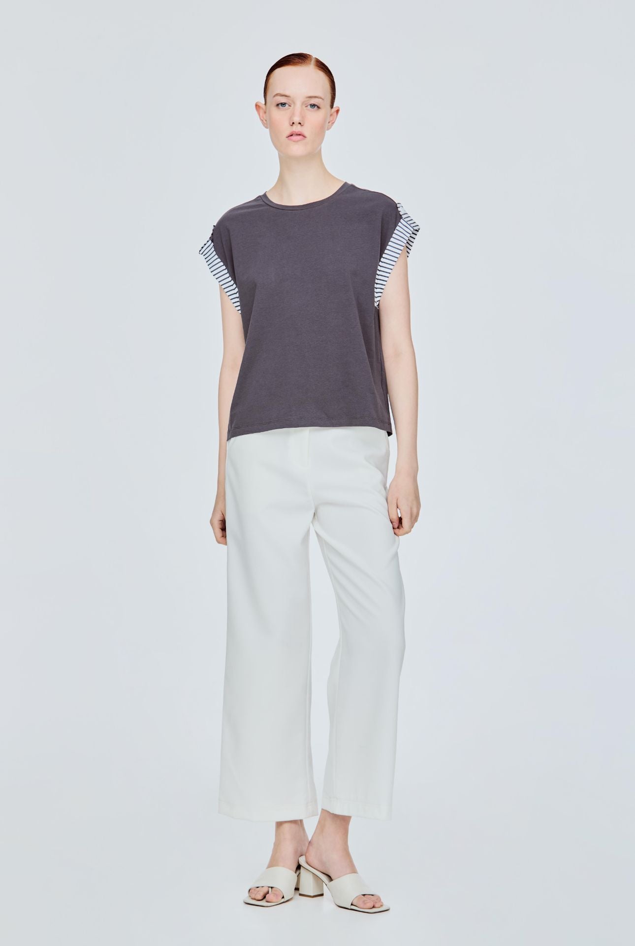 Contrast Cuff Boxy Tee – iORA