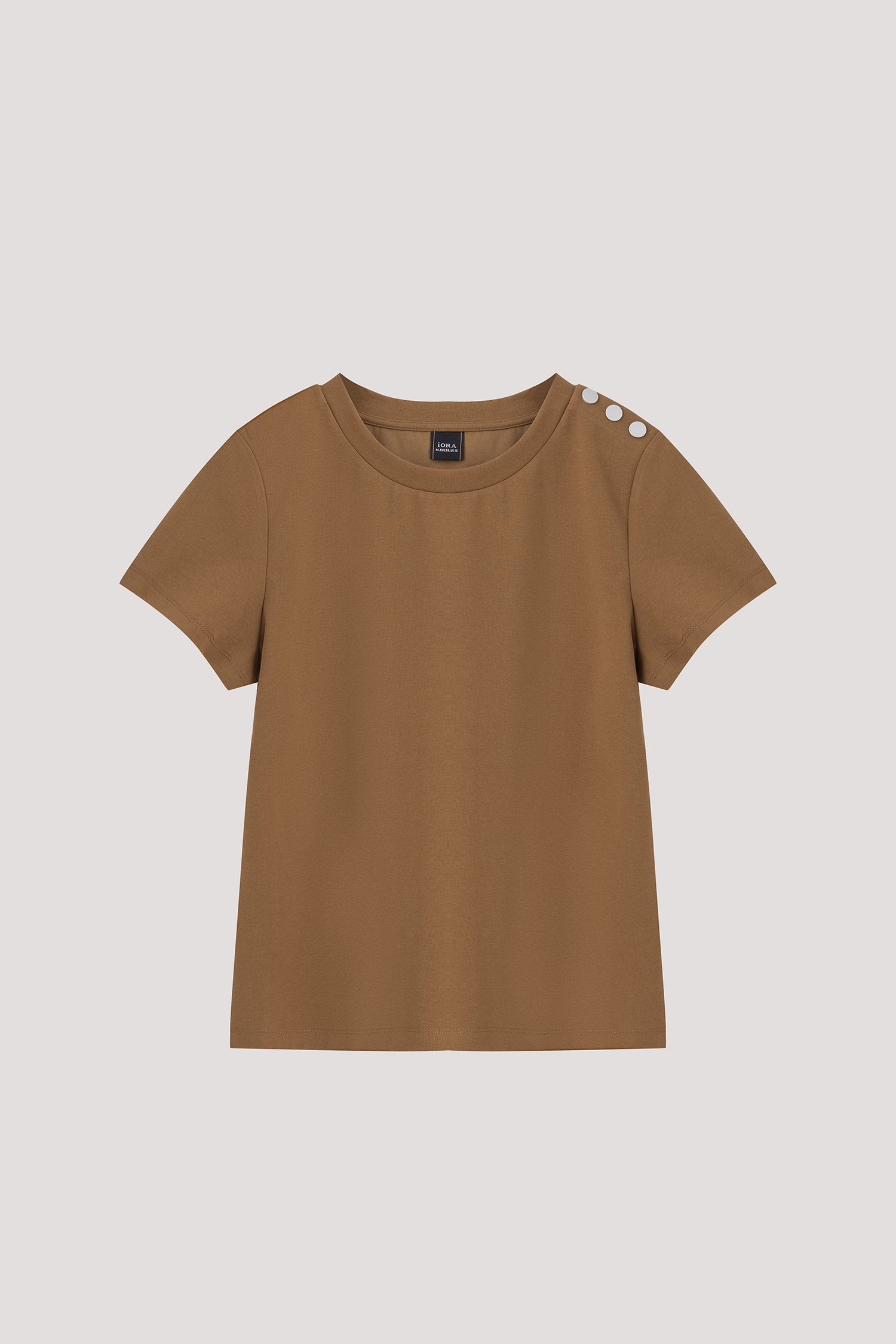 Stud Buttons Shoulder Tee – iORA