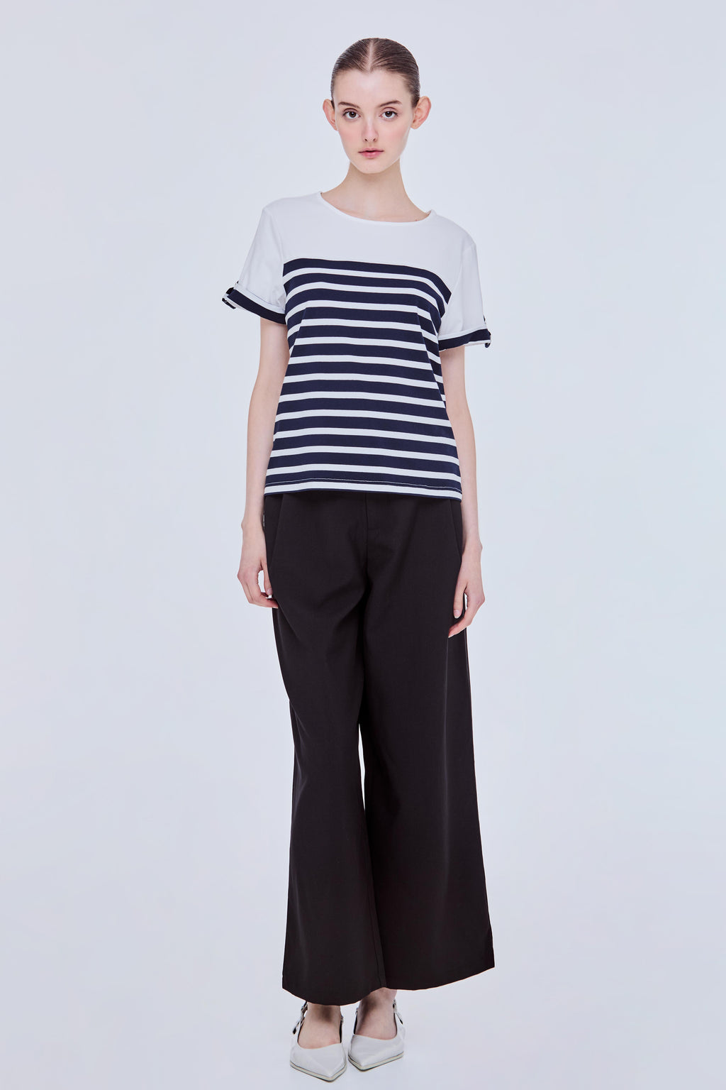 Clean Striped Contrast Tee – iORA