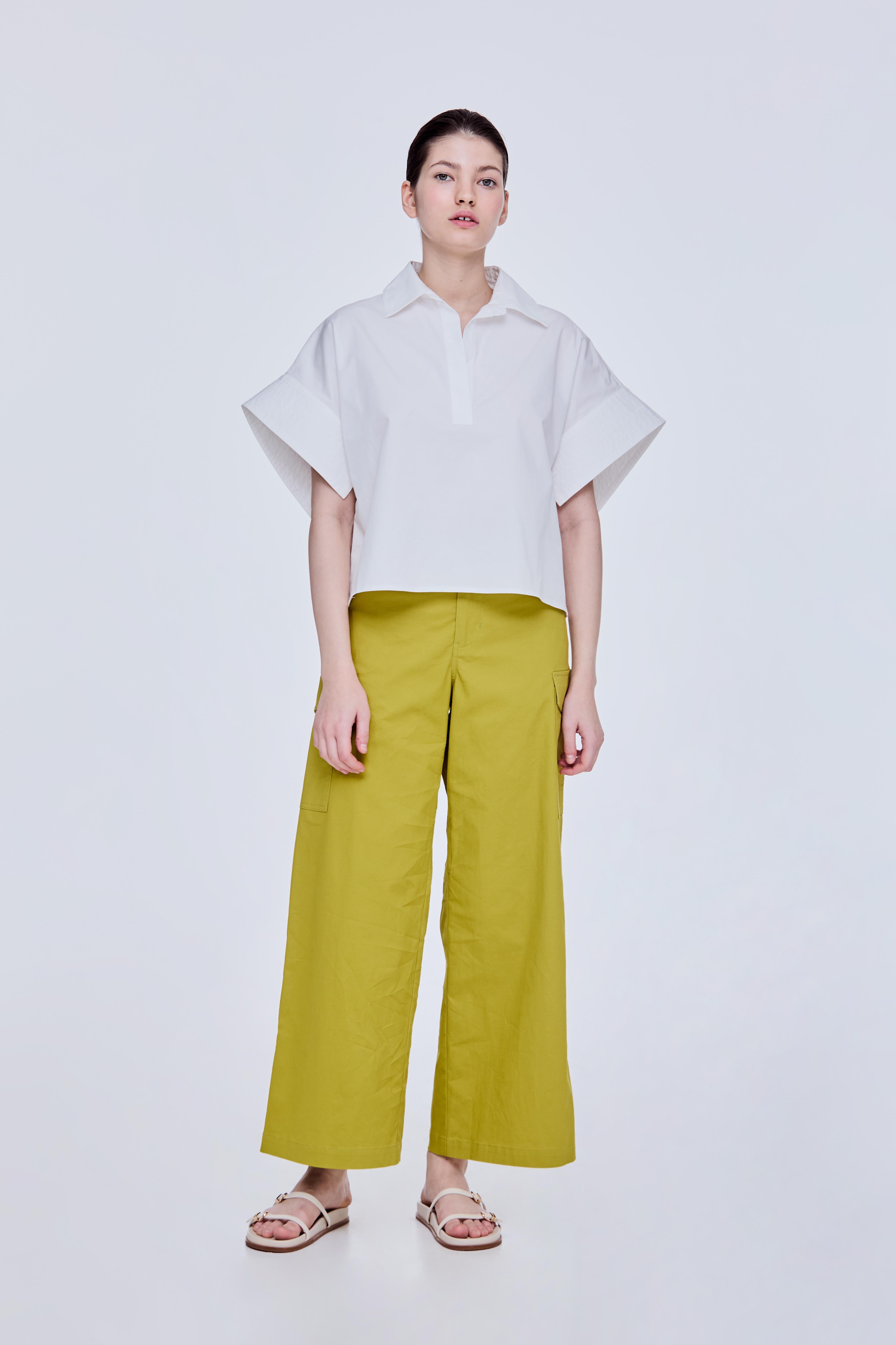 Boxy Decorated Cuffs Blouse – iORA