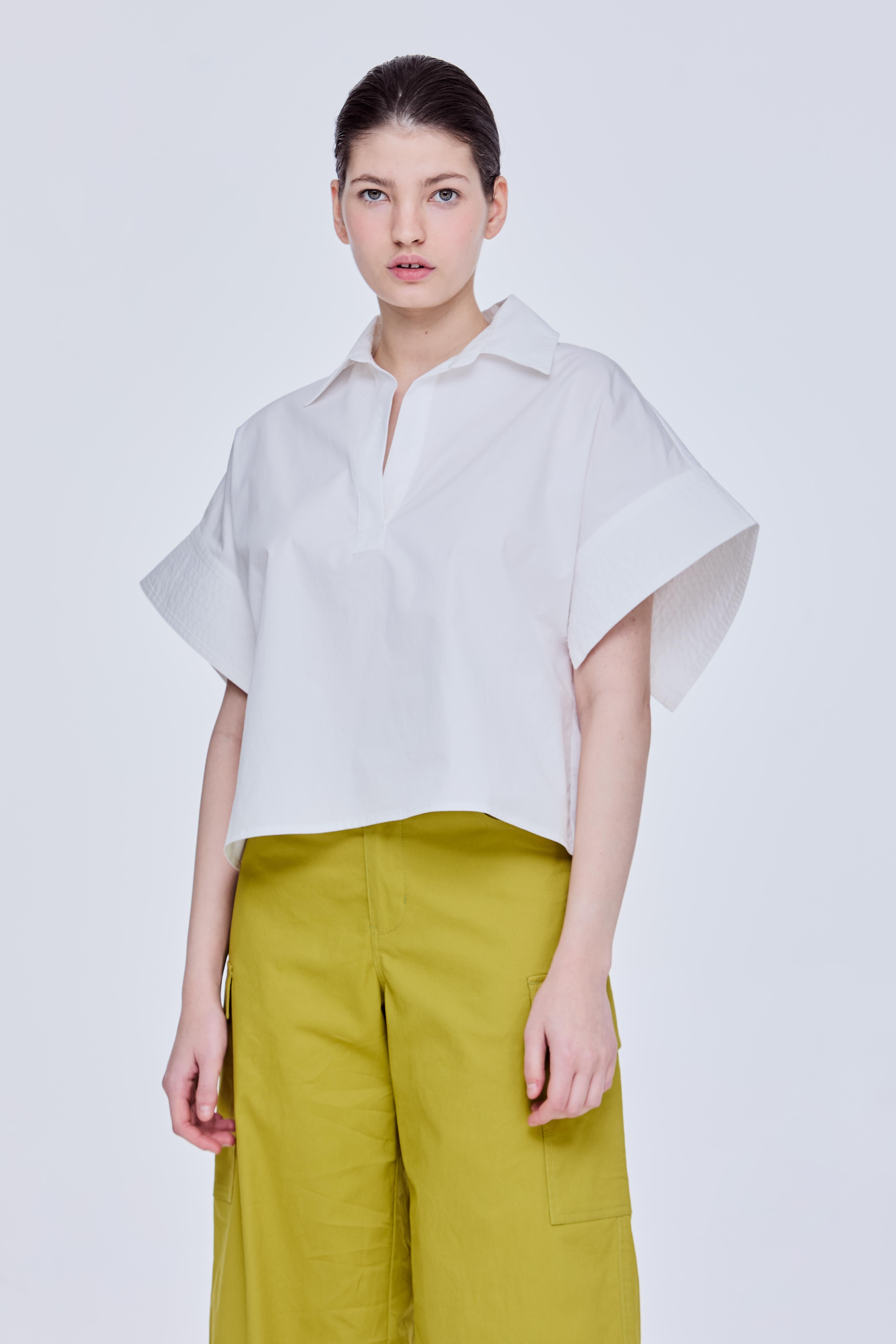 Boxy Decorated Cuffs Blouse – iORA