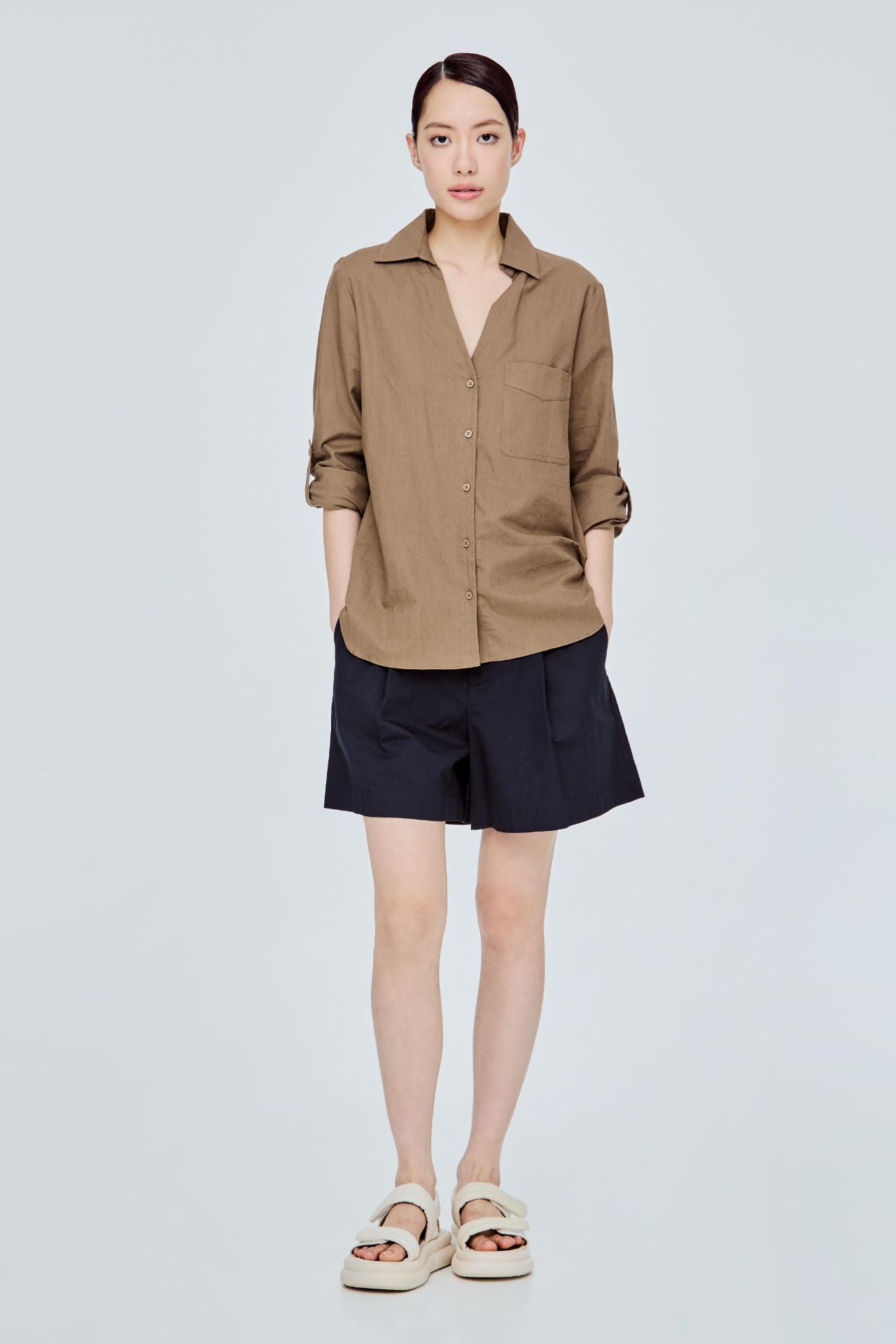 Collared V-Neck Shirt – iORA