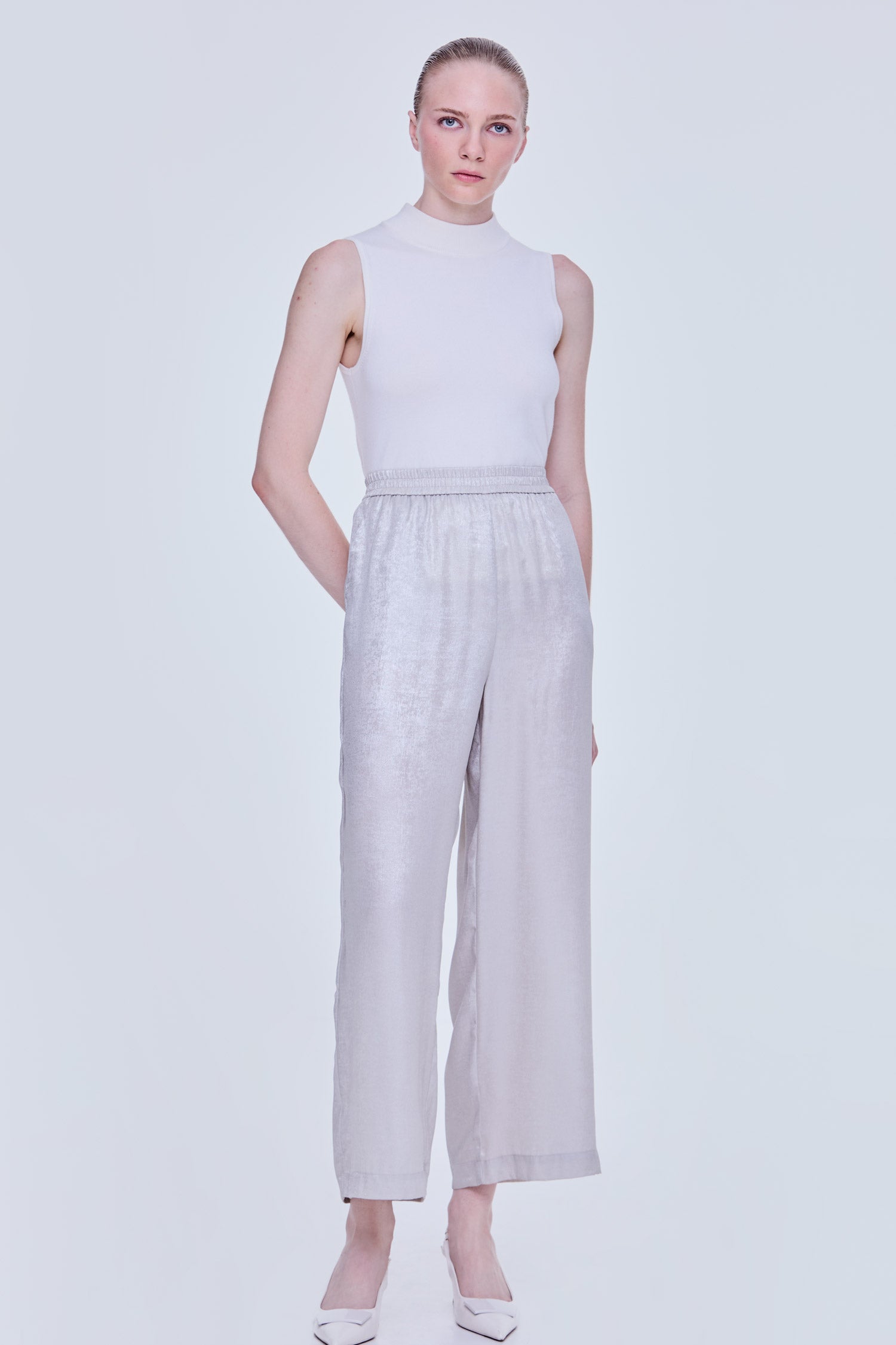 Metallic Elasticised Pants – iORA