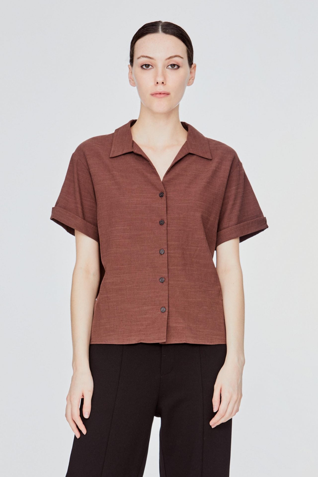 Boxy Cuffed Blouse – iORA