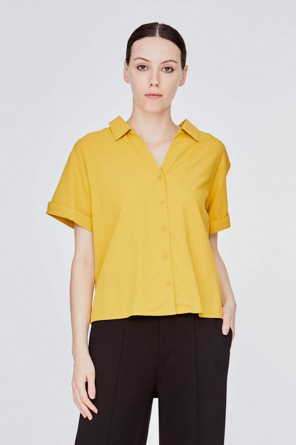 Boxy Cuffed Blouse – iORA
