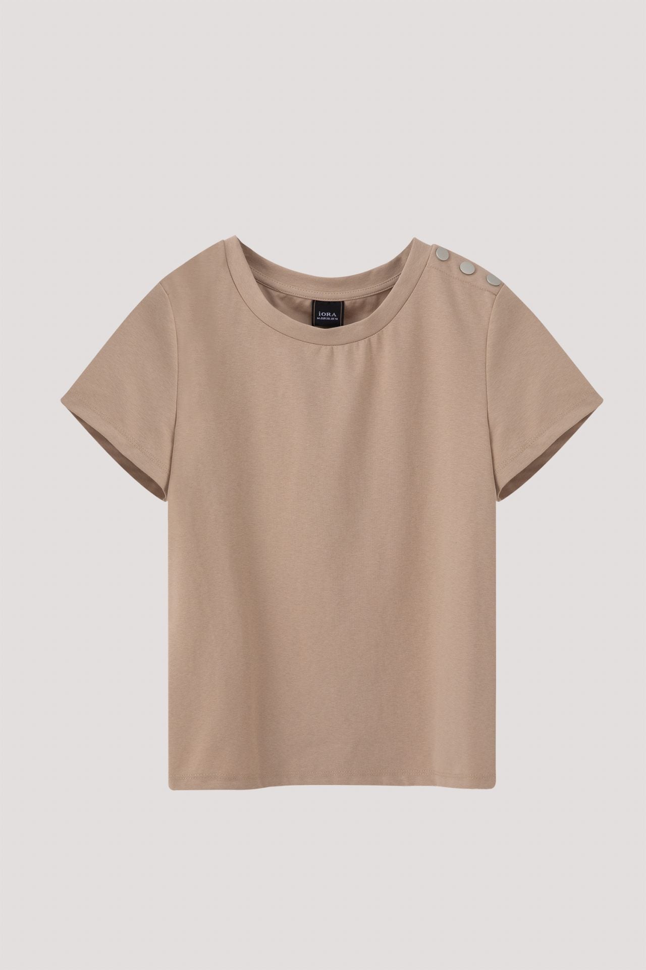 Stud Buttons Shoulder Tee – iORA