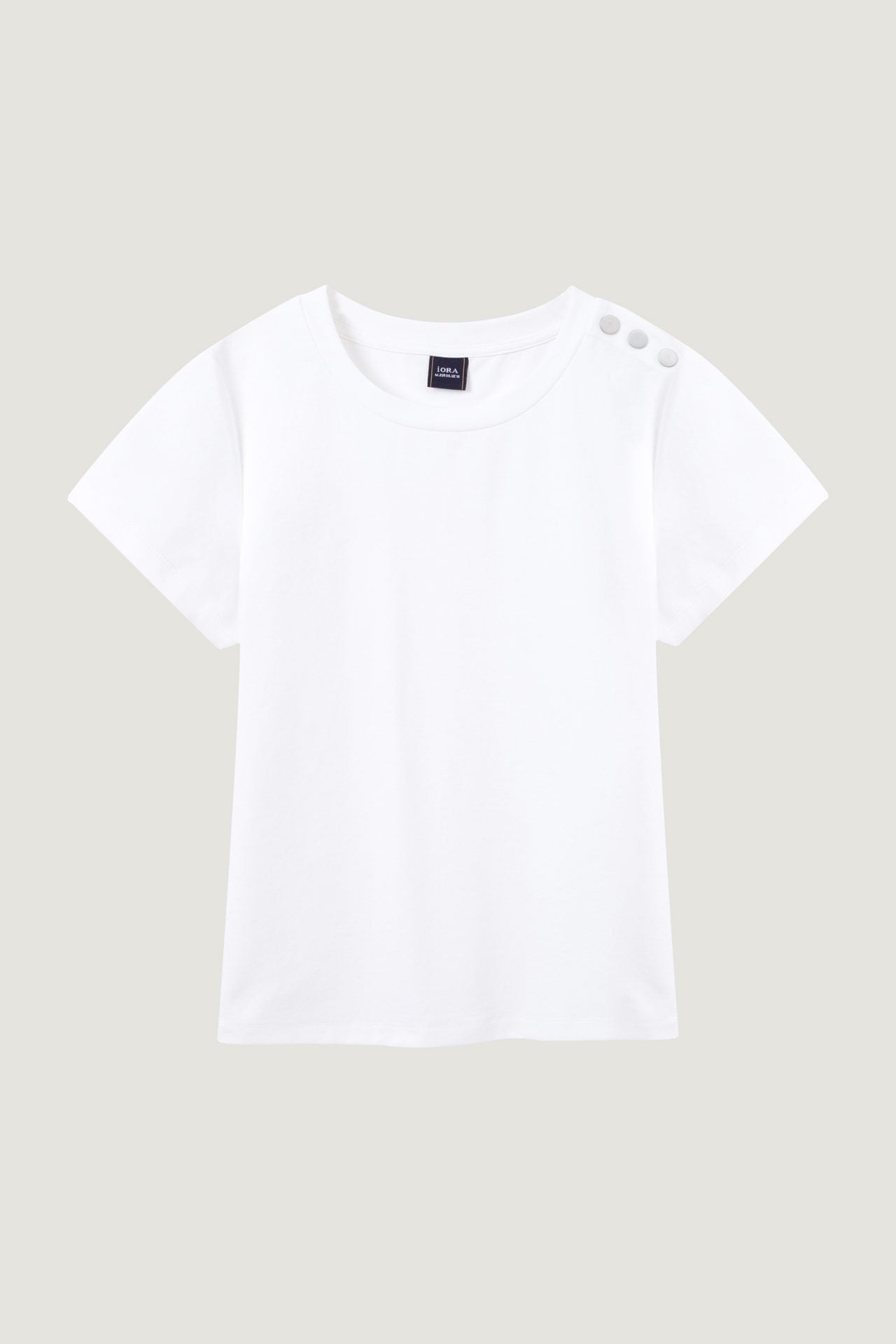 Stud Buttons Shoulder Tee – iORA