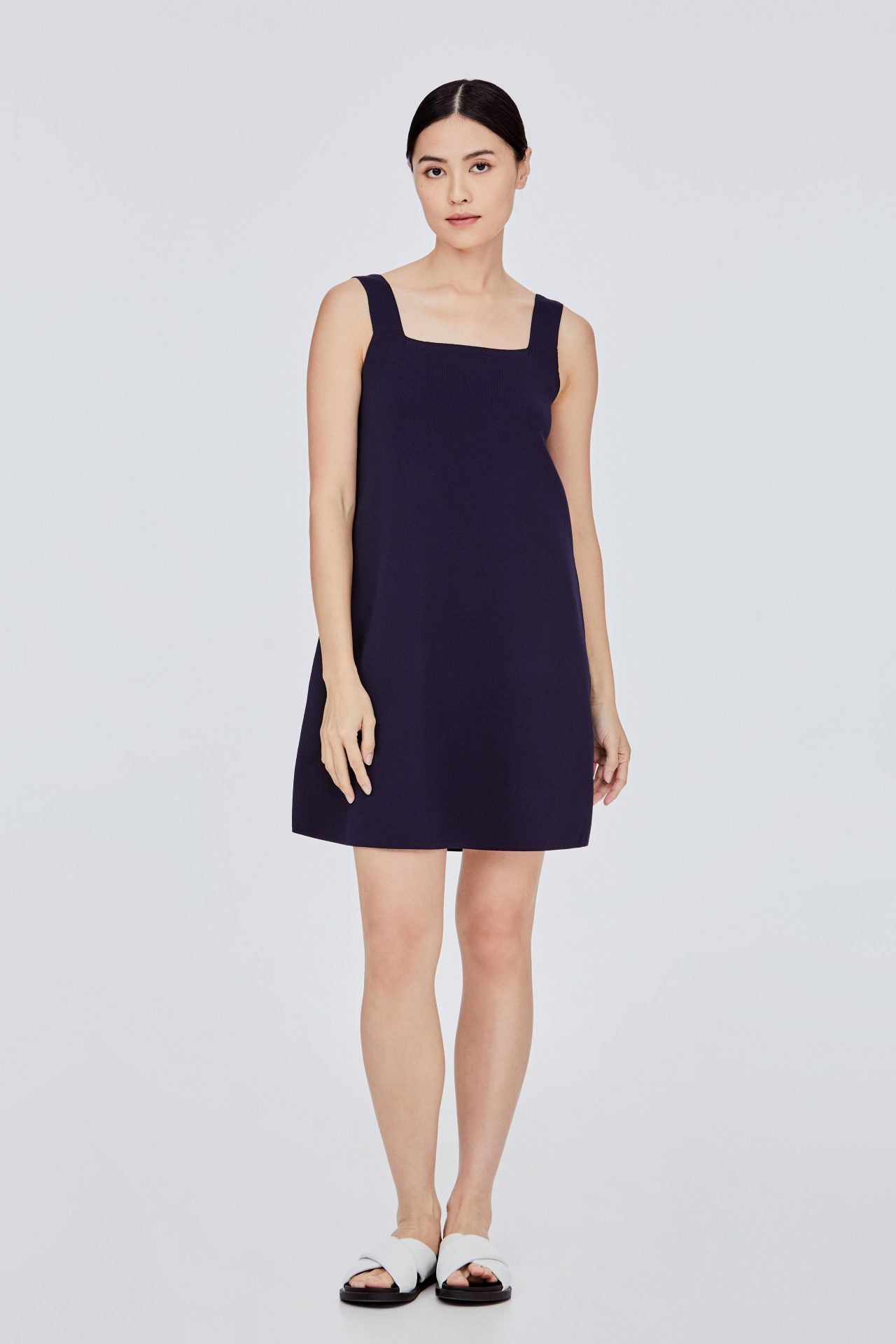 Wide Square Neck A-Line Dress – iORA